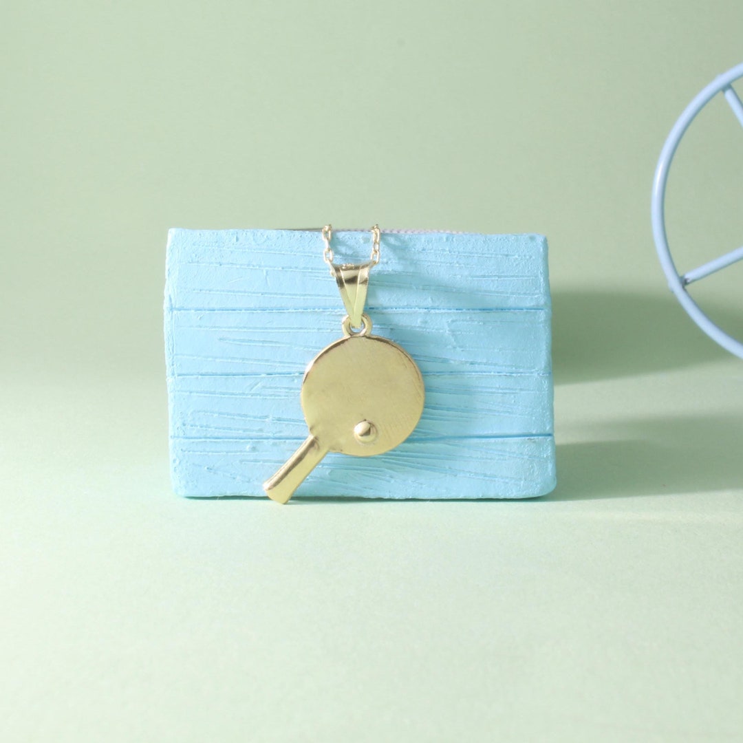 Elegant Gold Ping Pong Racket Pendant Necklace - Unique Tennis Gift for ...