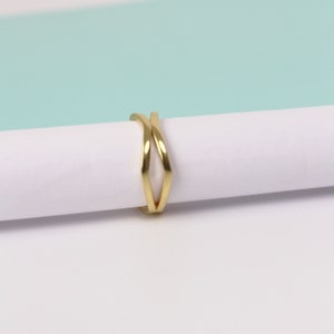 Wave Ring Gold Wave Ring Gold Zig Zag Ring Symmetrycal Ring Minimalist Jewelry Silver Wave Ring ...