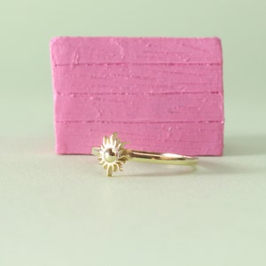 Gold Sun Ring Sunrise Ring 14K Solid Gold Sun Ring Handmade Gift ...