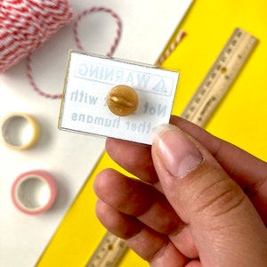 Warning Sign Acrylic Pin Acrylic Pins Funny Pins Eco-friendly Acrylic ...