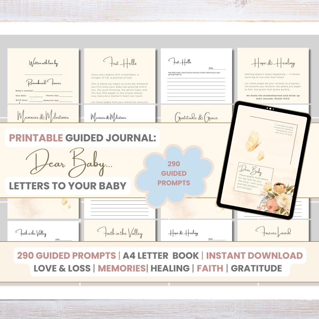 Dear Baby Grief Journal: 40-week Letter Writing (A4 Printable PDF) - Etsy