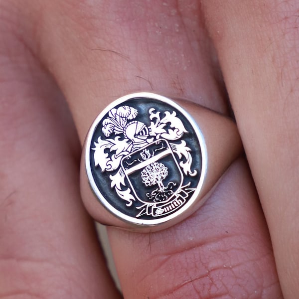 Custom Family Signet Rings - Etsy