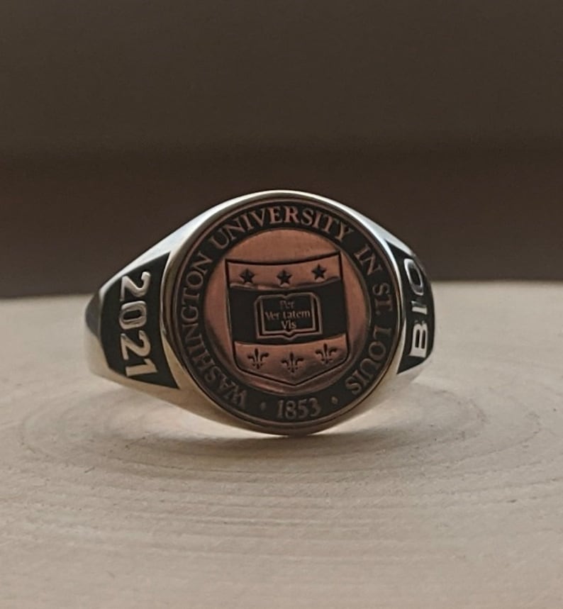 Silver Custom College Class Ring High School Class Ring | Etsy