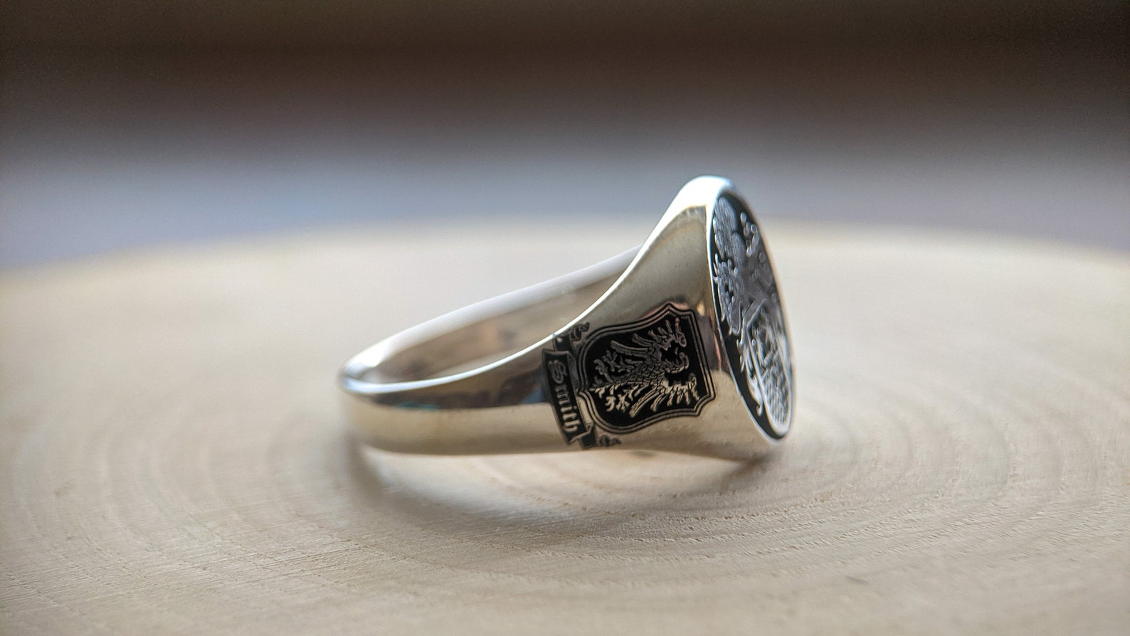 Silver Family Crest Rings Crest Ring Coat of Arms Signet - Etsy