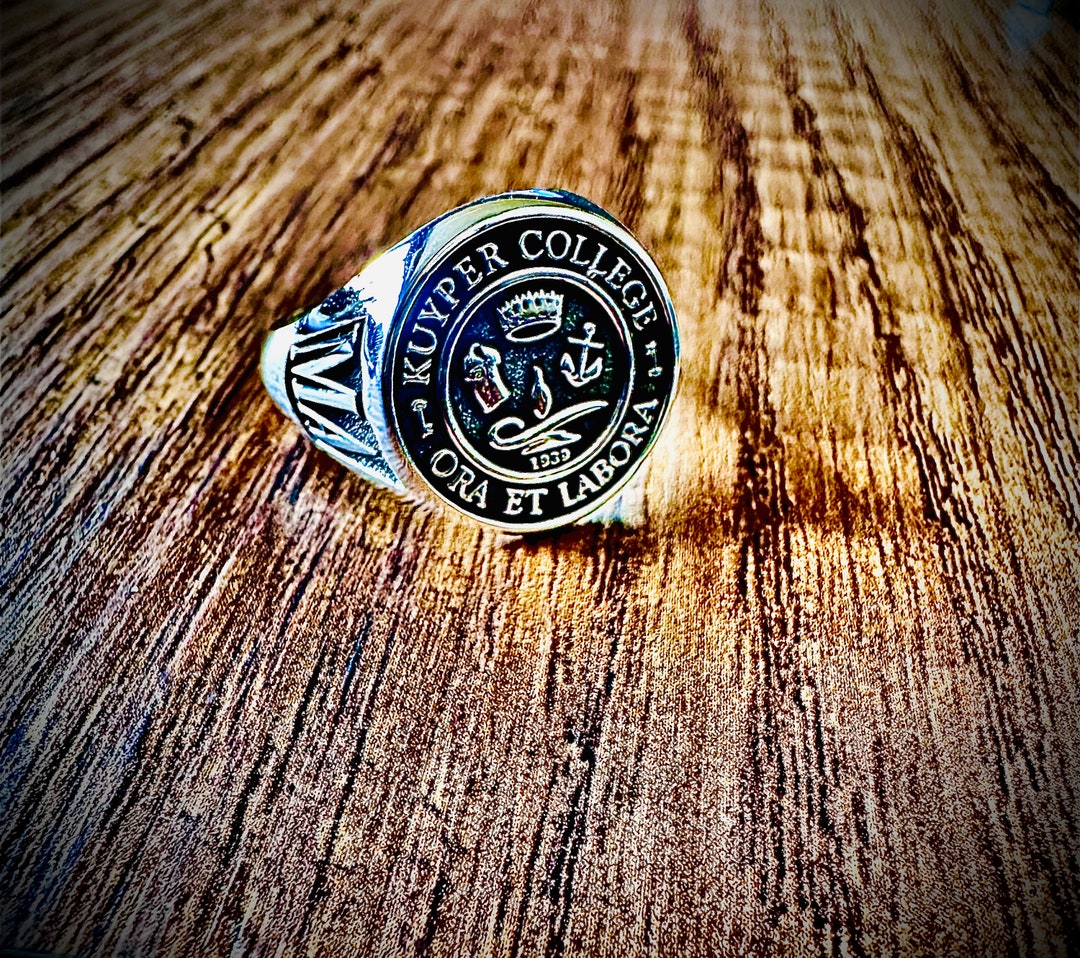 Customized School Ring, Personalized High School Ring, Silver ...