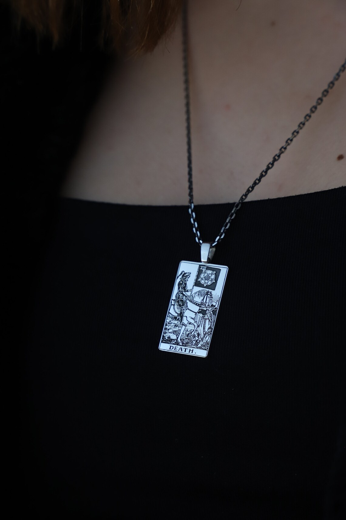 Silver Tarot Death Necklace 925K Sterling Silver Death Tarot - Etsy
