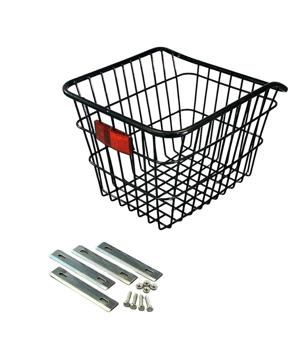 Rear Bike Basket for E-bikes, Bicycles & Cruisers, Bolts to Most ...