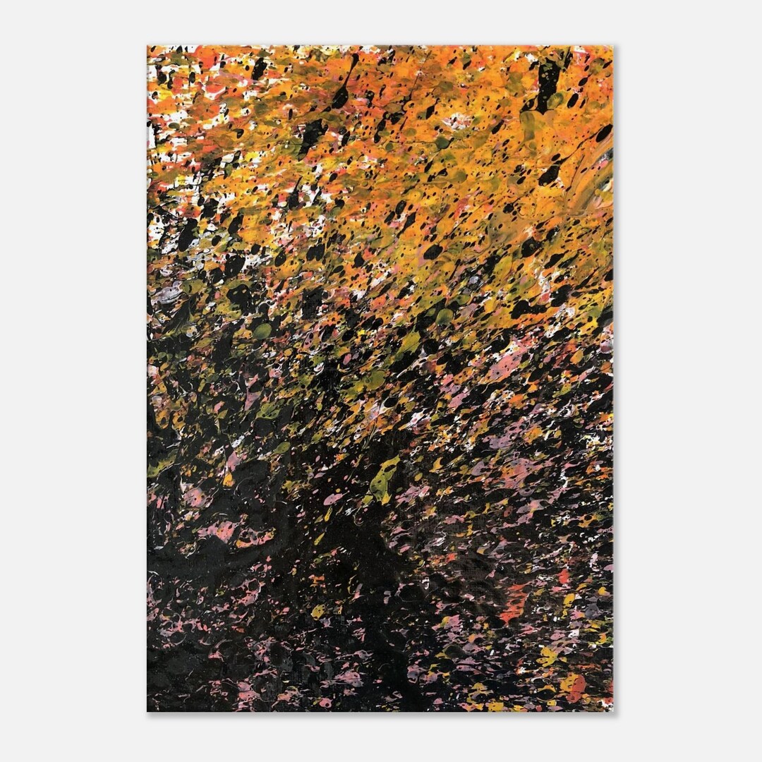 Jackson Pollock Inspired Splatter Abstract Canvas Art Print – Yellow ...