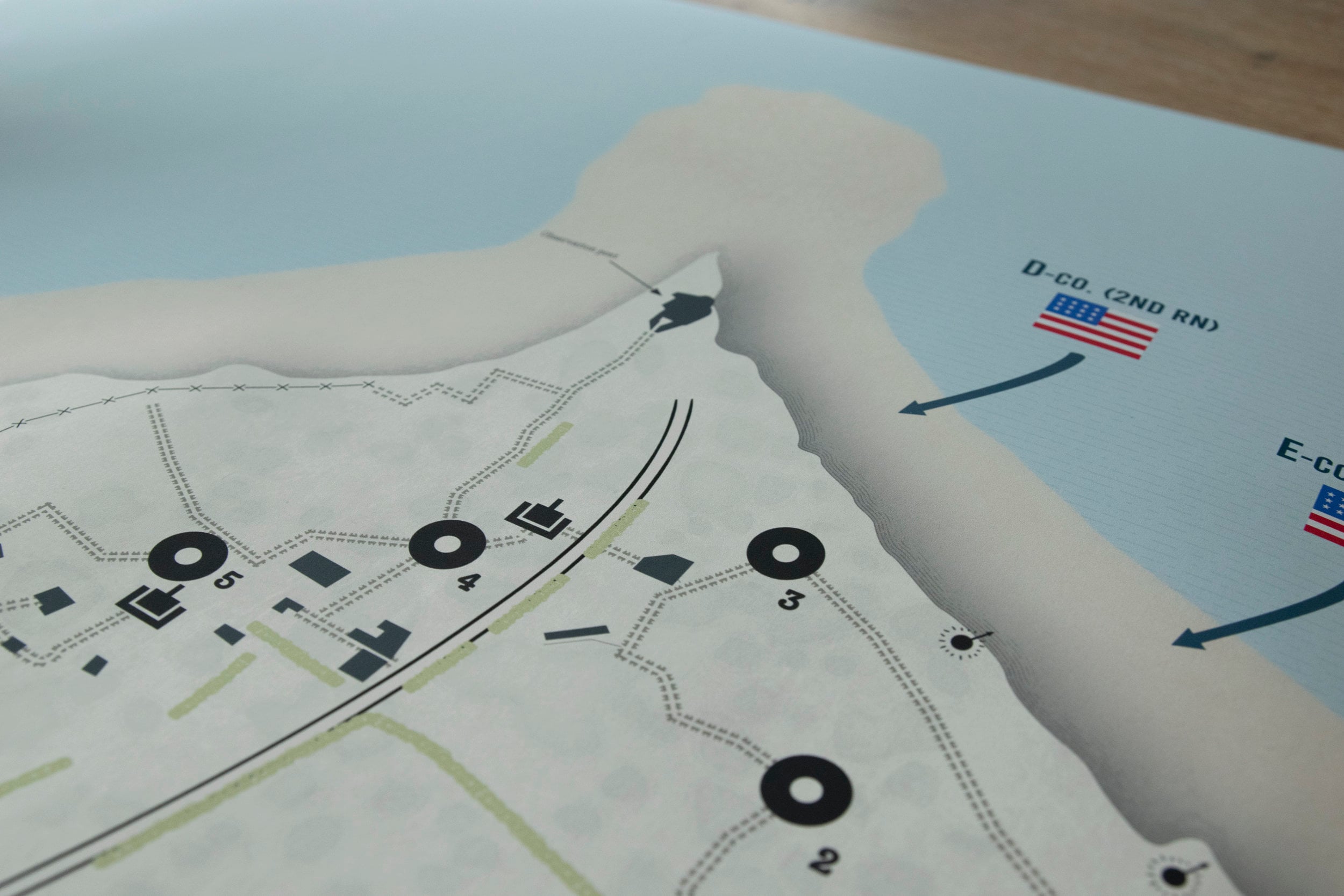 Pointe Du Hoc Map - D-day Landings in Detail - Digital Print ...