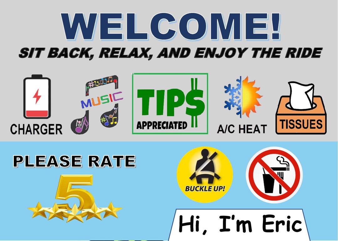 RIDESHARE Signs...boost Ratings and Increase Tips (2x) - Etsy