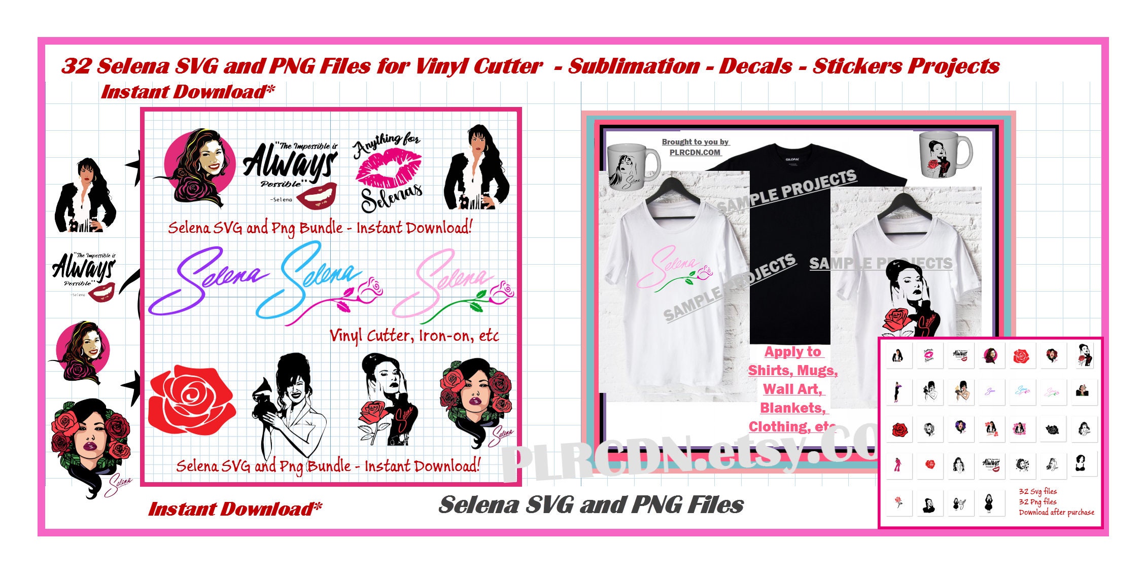 32 Selena Svg and Png Graphic Files transparent No Background for Vinyl ...