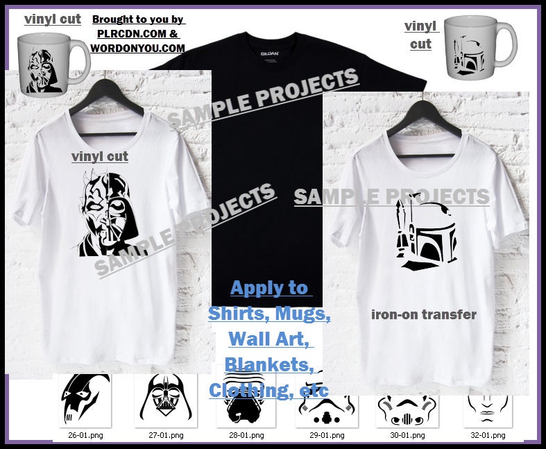 Star Wars Graphics Bundle 2 for Vinyl and Iron on Application - PNG and ...