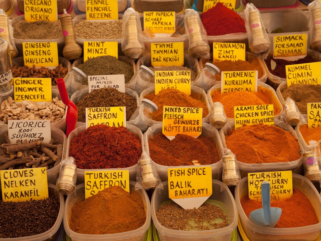 Colourful Spices, a Bright Display of Tasty Spices. This Card is Blank ...