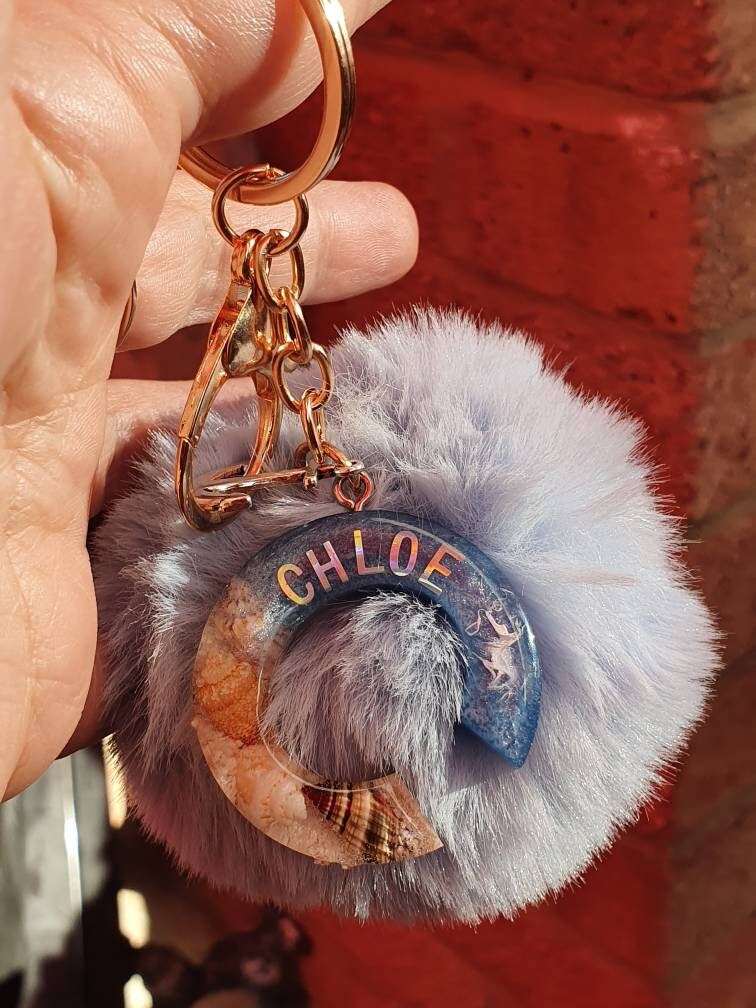 Personalised Beach Resin Keychain - Etsy