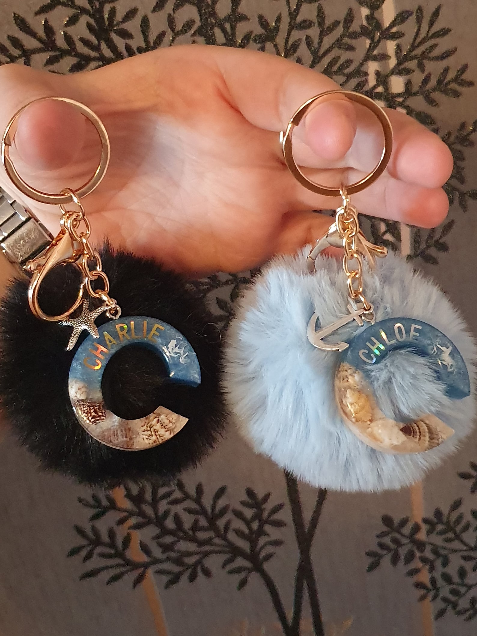 Personalised Beach Resin Keychain - Etsy