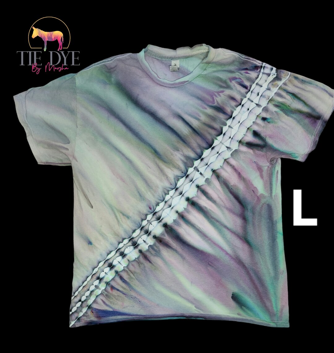 Large Tie Dye Shirt With Diagonal Design - Etsy