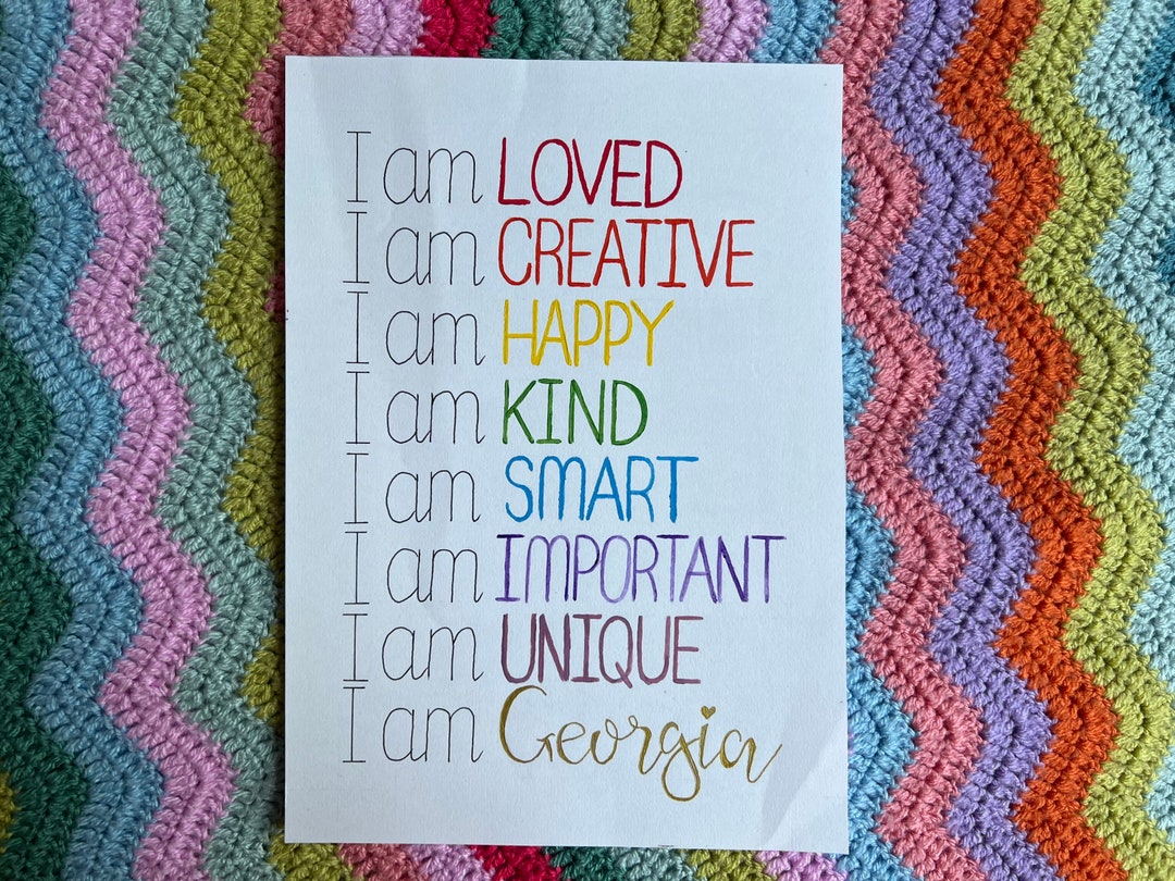 Hand-painted Rainbow Positive Affirmation Painting - Etsy