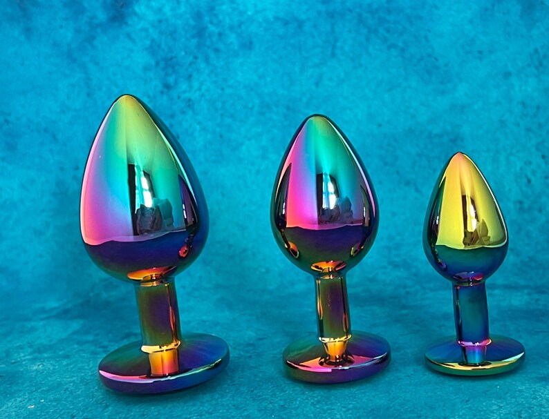 Analplug Colored Butt Plug Metal Anal Plug Bdsm Anal Play Etsy