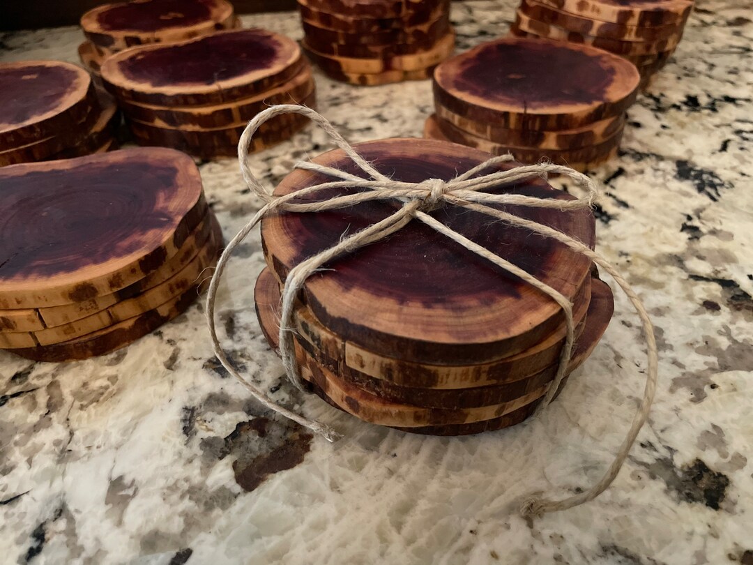 Red Cedar Coasters - Etsy