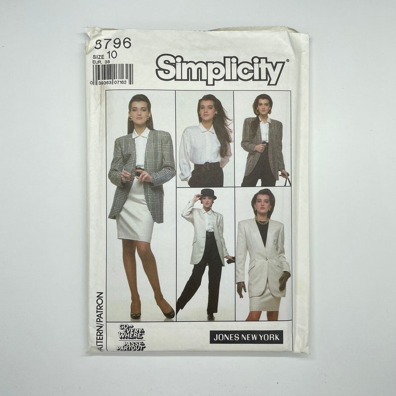 Simplicity 8796 - Vintage 1980's Women's Ensemble Sewing Pattern | Size ...
