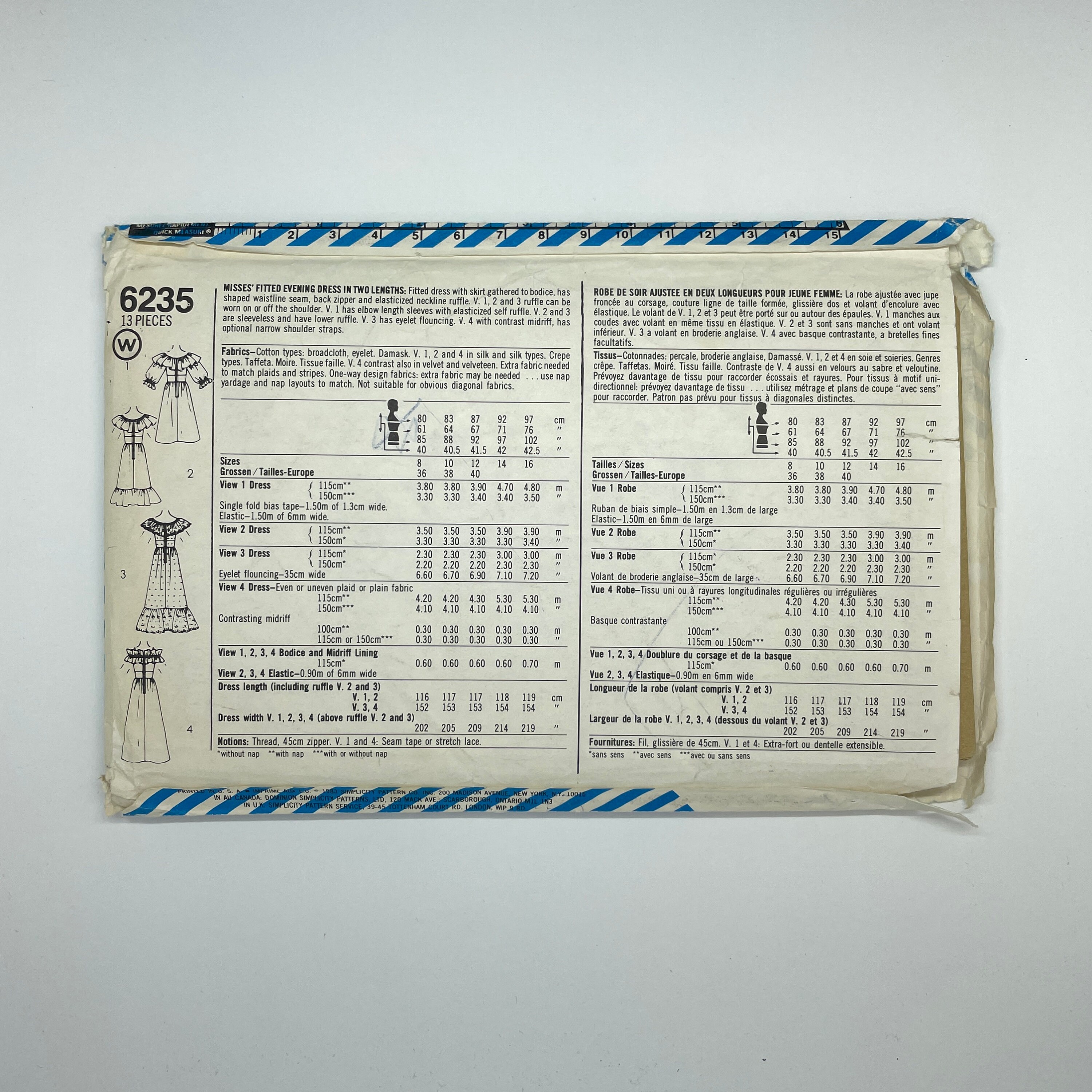 Simplicity 6325 - Vintage 1980's Women's Dress Sewing Pattern | Size 10 ...