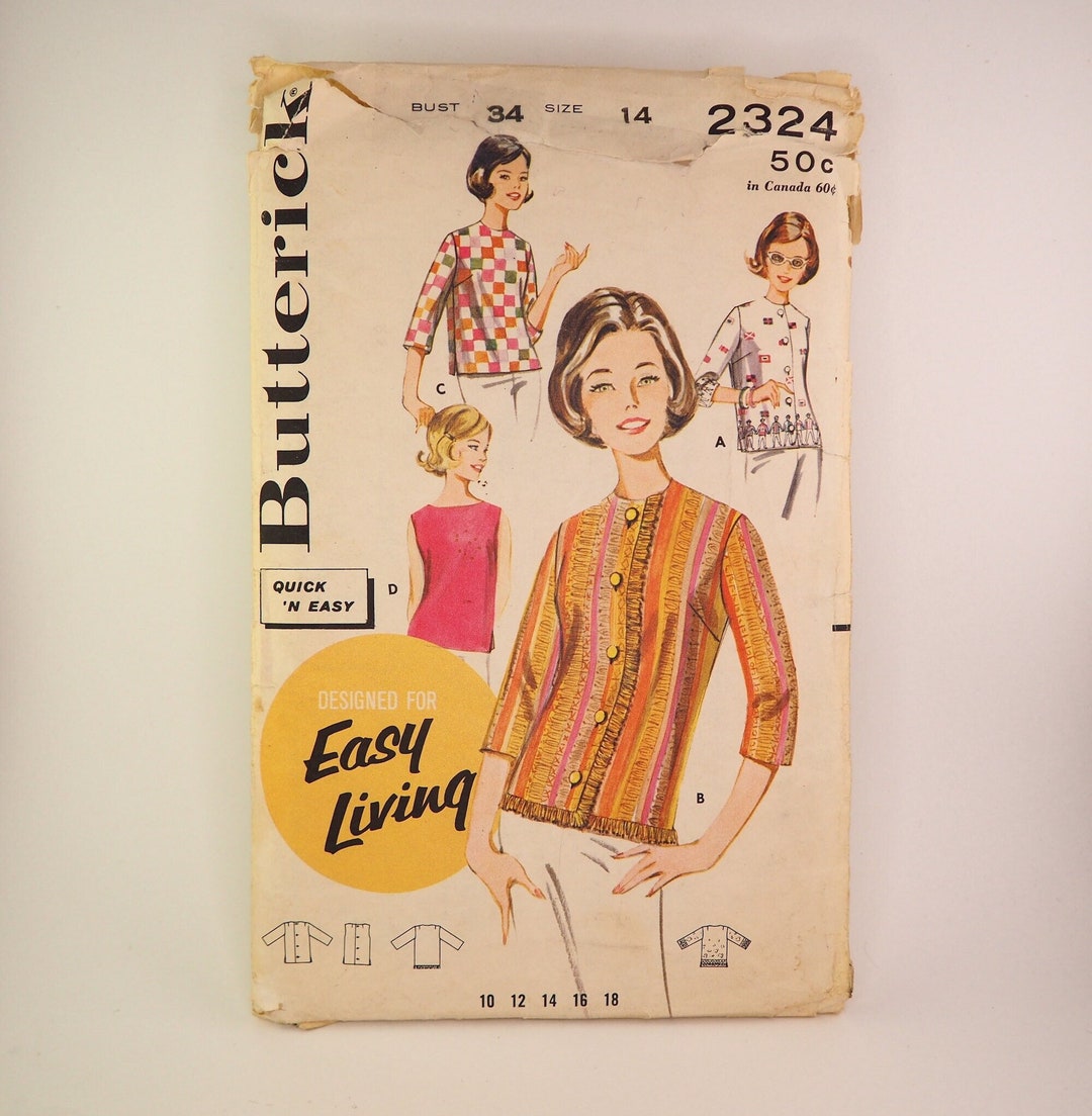 3 X Butterick Vintage 1960s Quick N'easy Sewing Patterns | 2324, 2772 ...