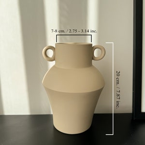 Nordic Style Beige Ceramic Vase for Flowers, Bohemian Handmade Ceramic ...