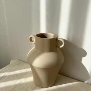 Nordic Style Beige Ceramic Vase for Flowers, Bohemian Handmade Ceramic ...