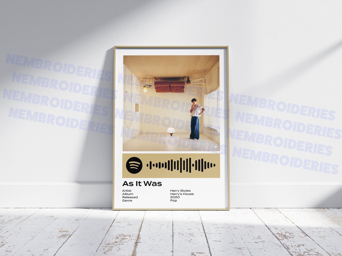 Harry Styles as It Was Spotify Code Poster Minimalist Decor | Etsy