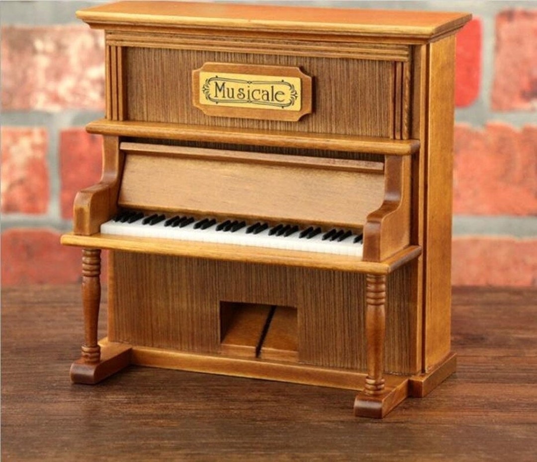 Vintage Wooden Piano Music Box Piano Replica Miniature - Etsy