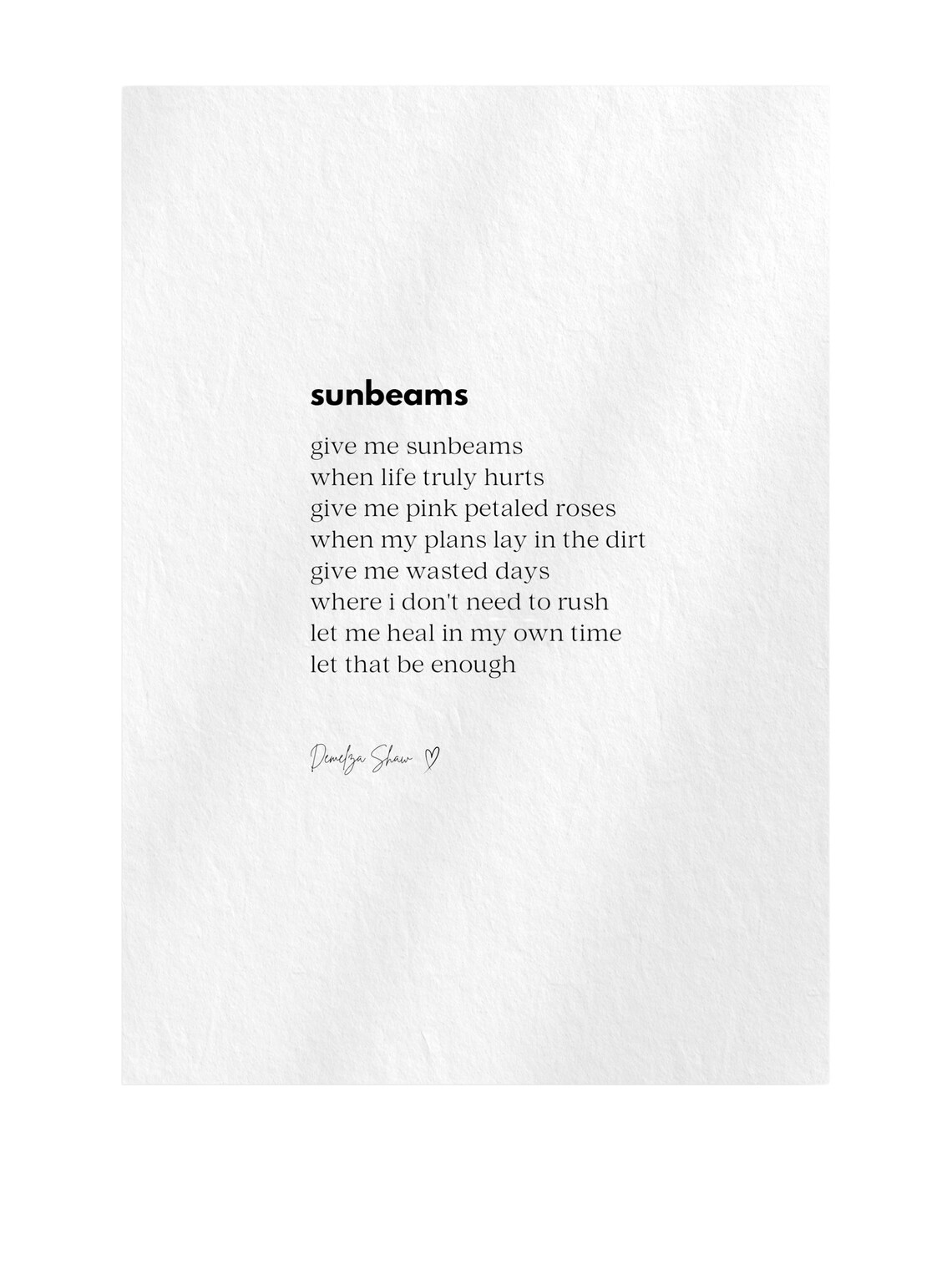 Sunbeams - Poetry Print, Healing Poem, Printable Wall Art - Etsy