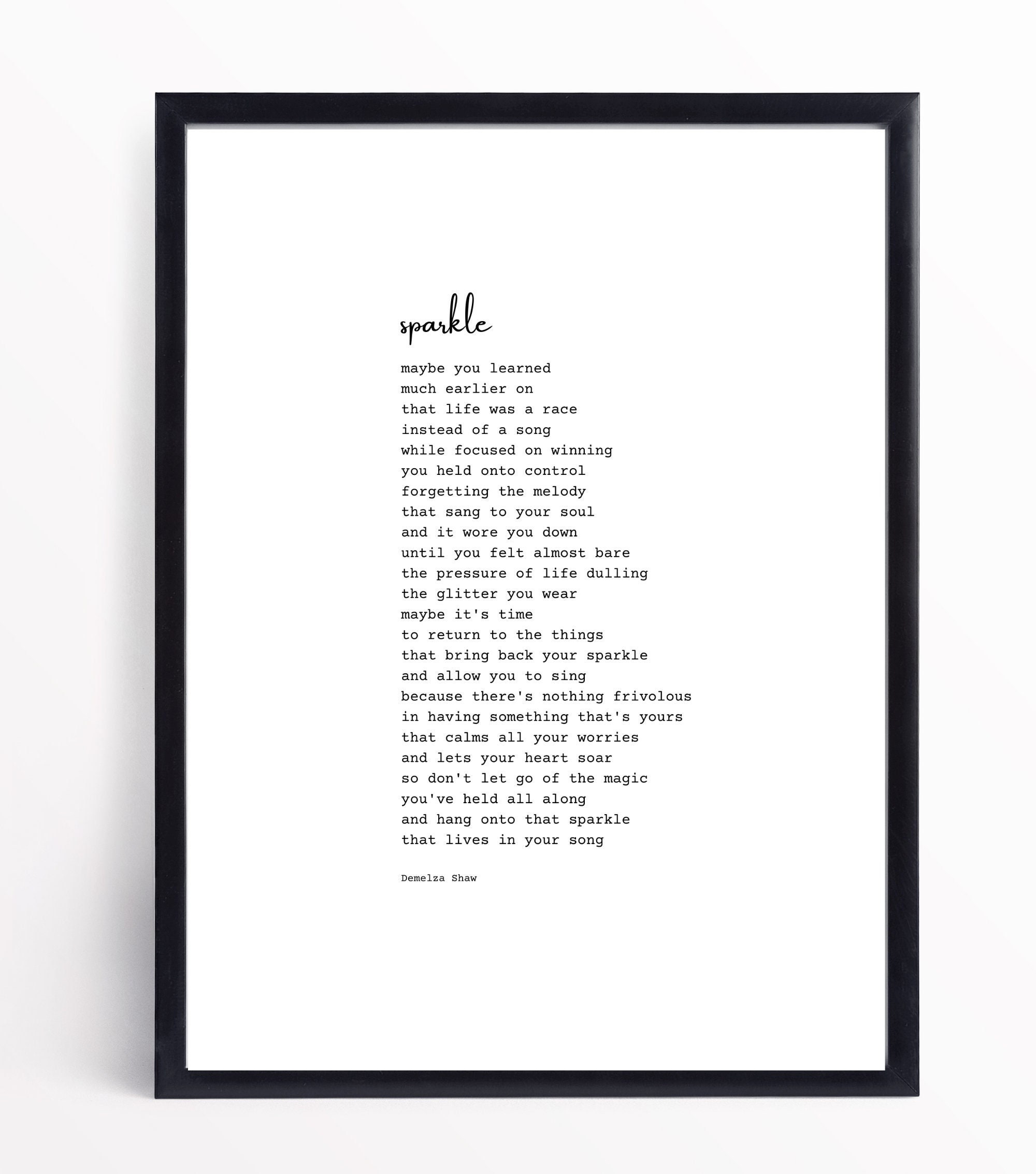 Sparkle Printable Poem A4 Digital Download, Digital Poem, Poetry Print ...