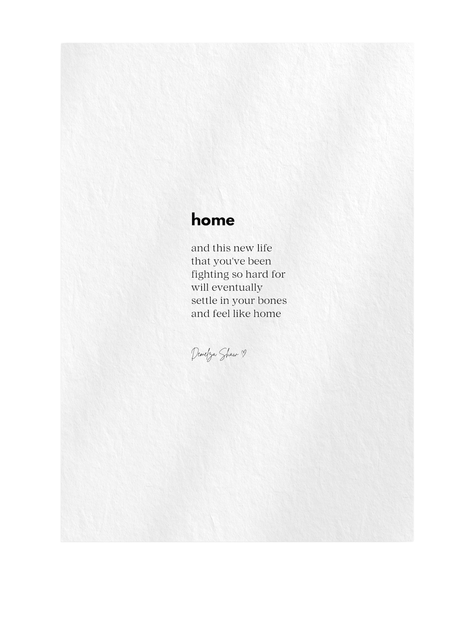 Home Poem Print A4: Inspiring Minimalist Wall Art (digital Download) - Etsy