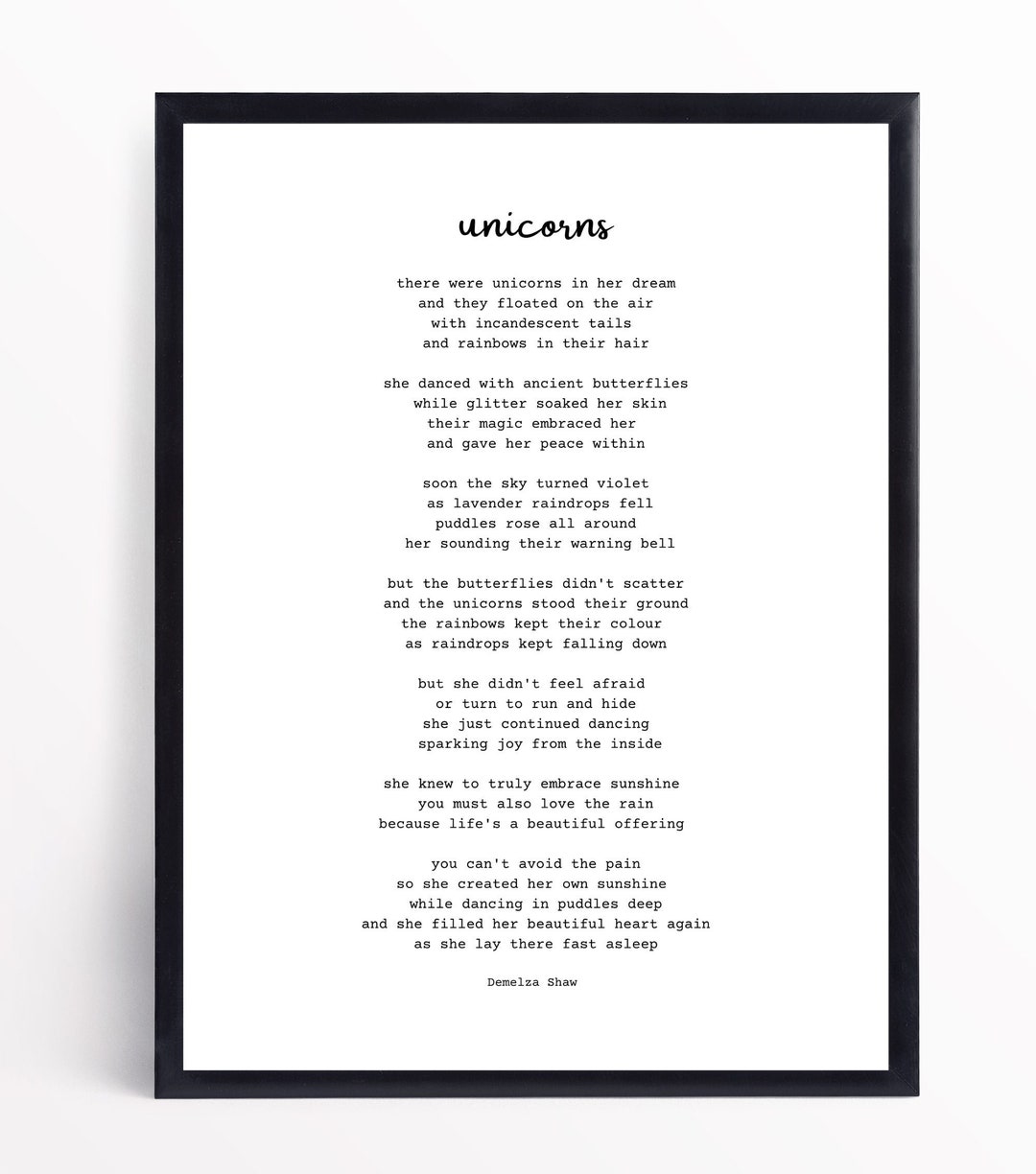 Unicorns Poetry Print A4 digital Download Inspiring Wall - Etsy