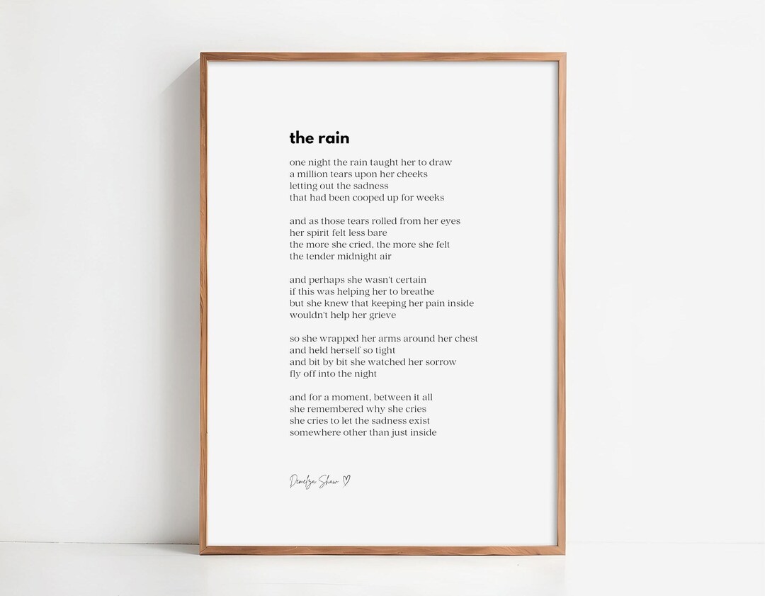 The Rain - Poetry Print (A4 Digital Download) - Etsy
