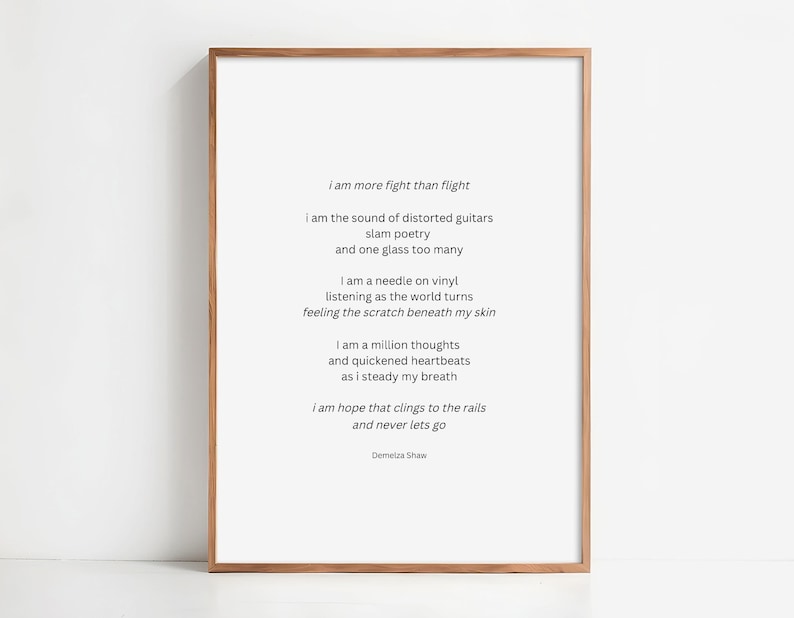 Anxiety Warrior - Poetry Print (A4 Digital Download) - Etsy
