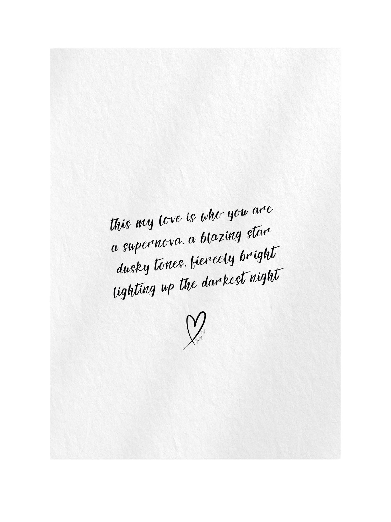 Supernova - Encouraging Love Poem, Digital Poetry Print, Wife Husband ...