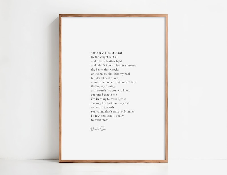 Feather Light - A4 Printable Poem, Digital Print - Etsy