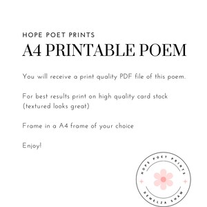 The Moon - Poetry Print (A4 Digital Download) - Etsy