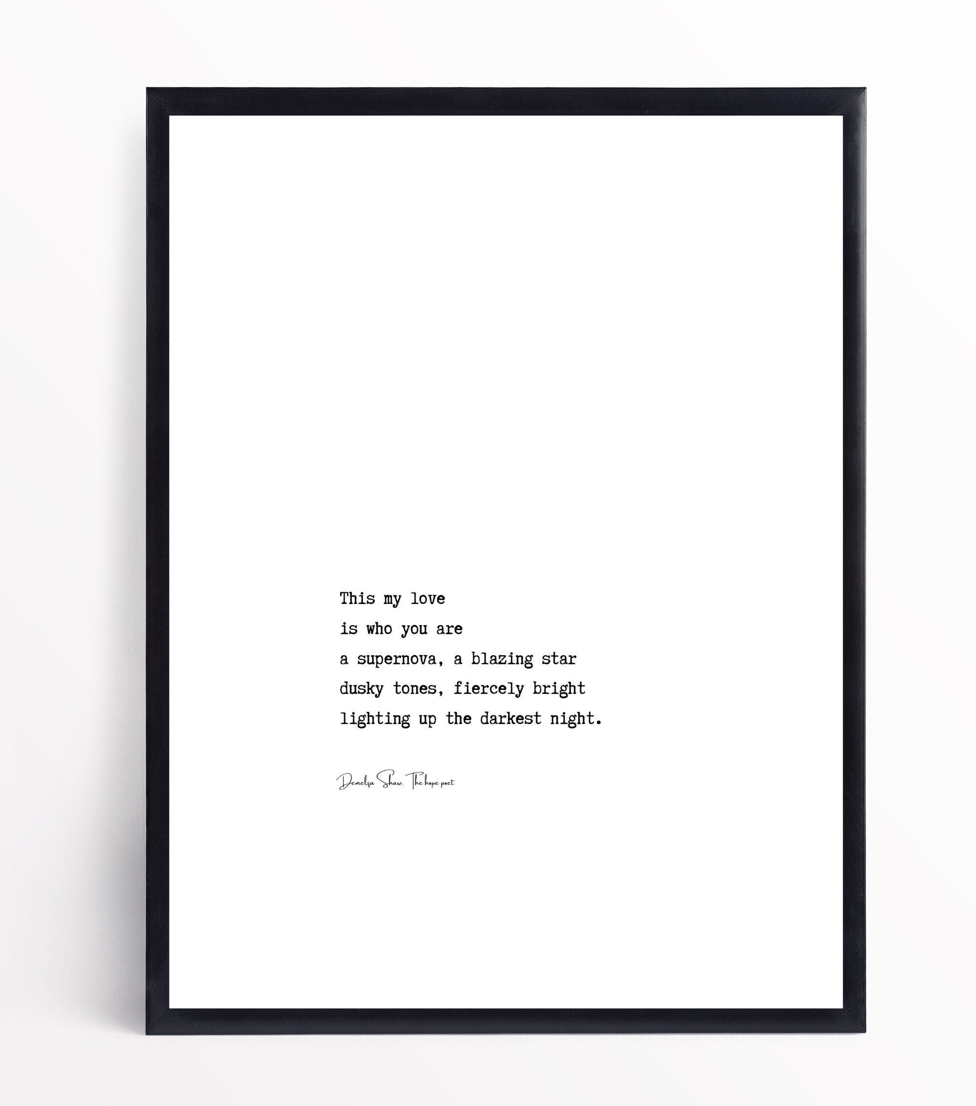 Supernova Poetry Print A4 digital Download, Inspiring Wall Art ...