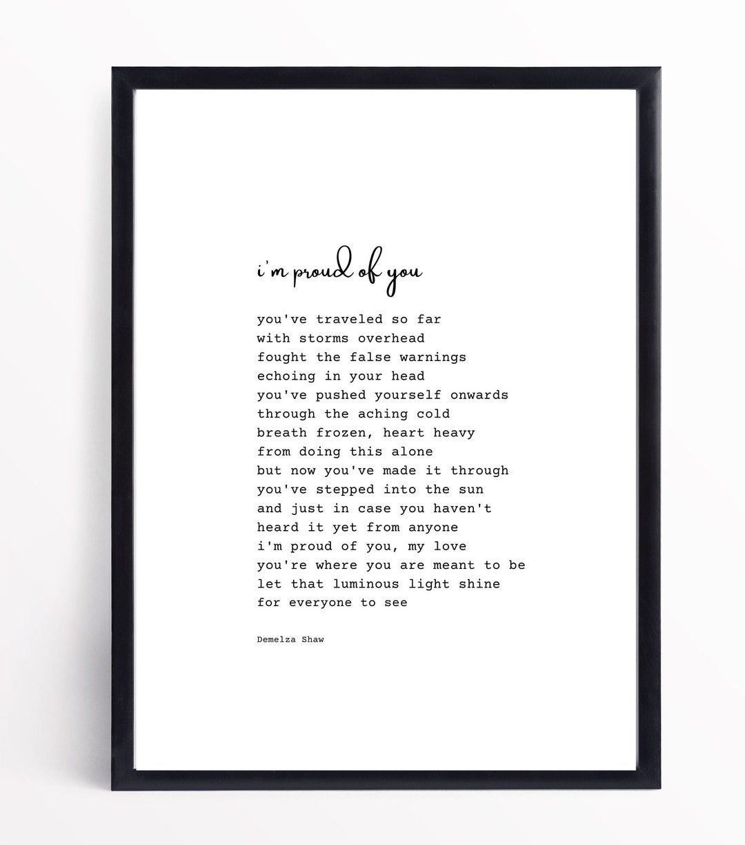I'm Proud of You Poetry Print A4 digital Download, Inspirating Wall Art ...