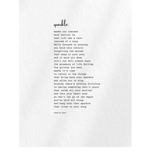 Sparkle - Printable Poem (A4 Digital Download), Digital Poem, Poetry ...