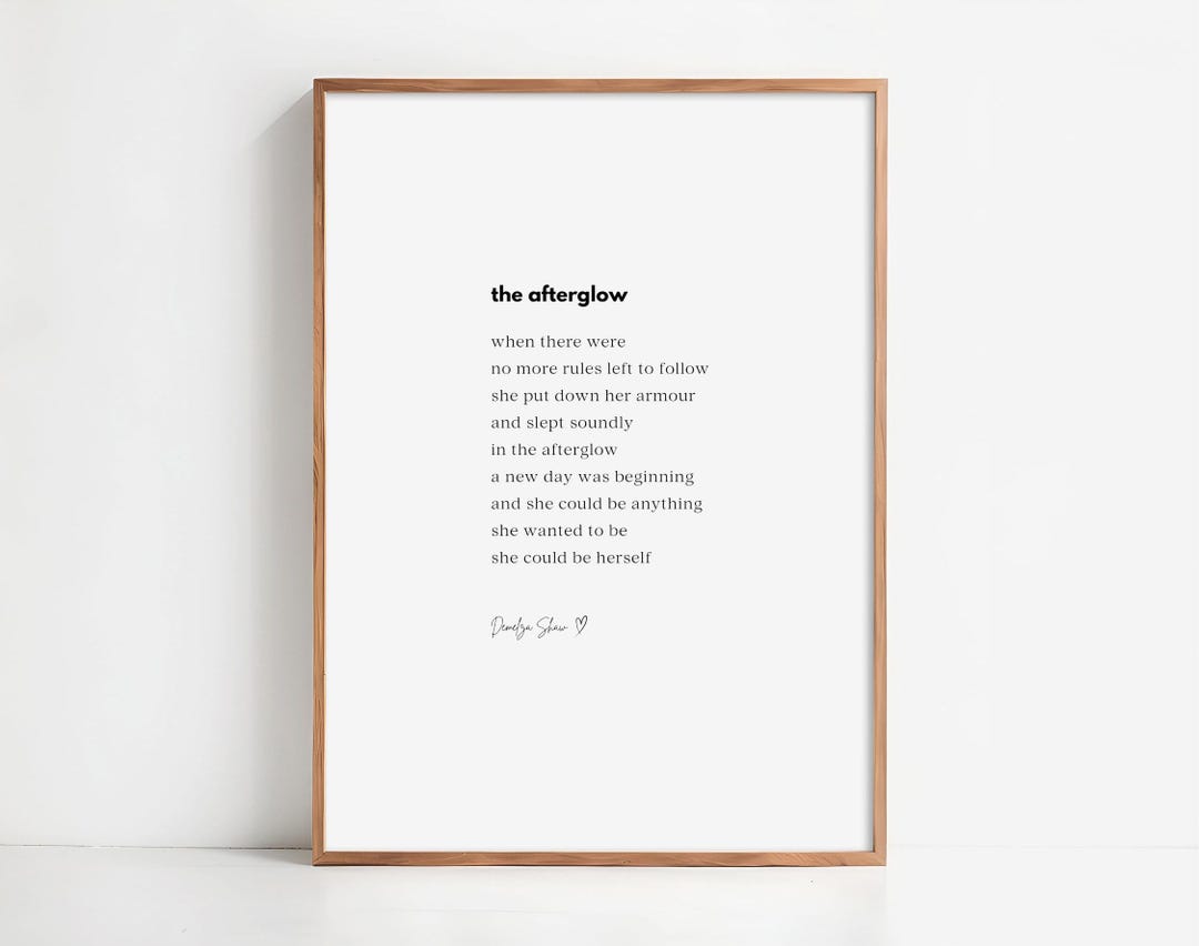 The Afterglow Poem Print - New Beginnings A4 (digital Download) - Etsy