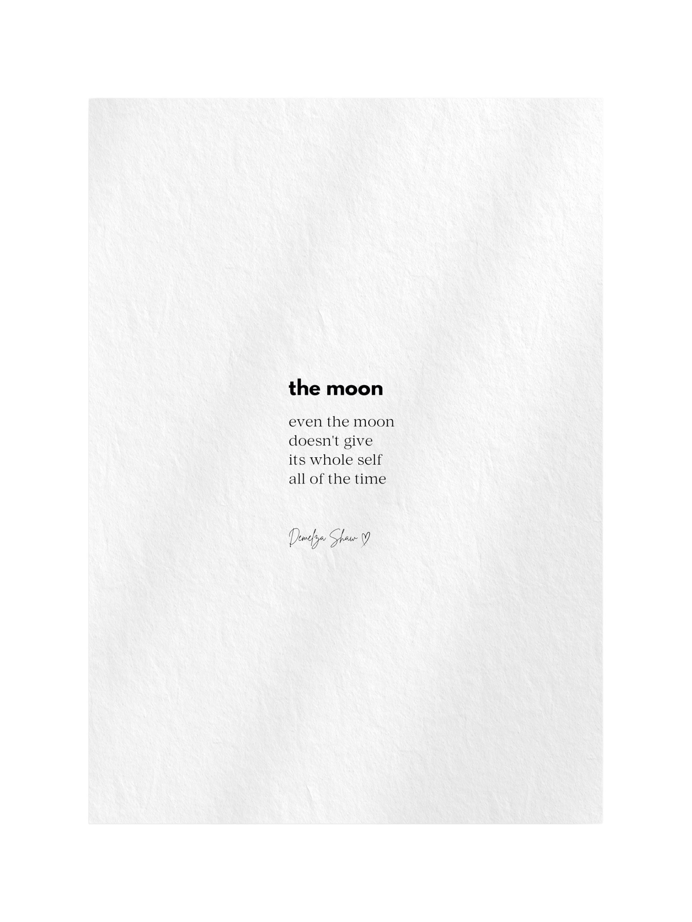 The Moon - Poetry Print (A4 Digital Download) - Etsy