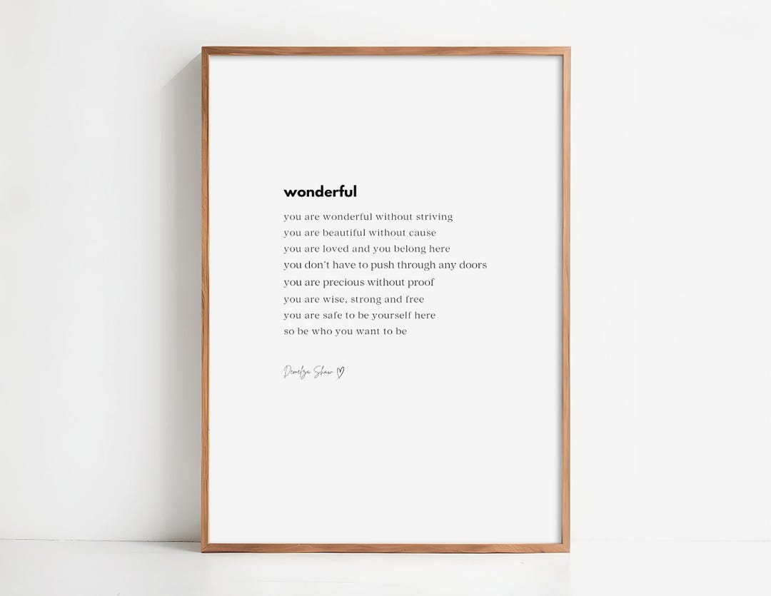 Wonderful - Printable Poem A4 (digital Download) - Etsy