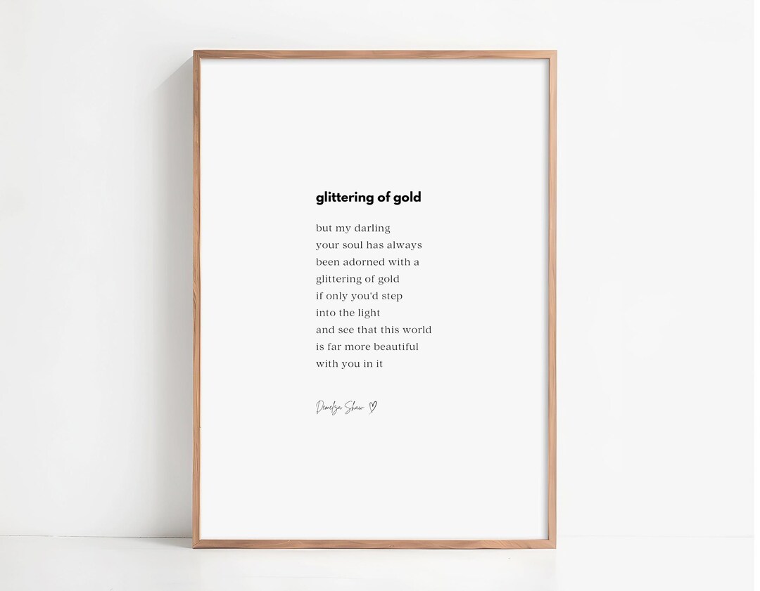 Glittering of Gold - Poetry Print A4 (digital Download) - Etsy