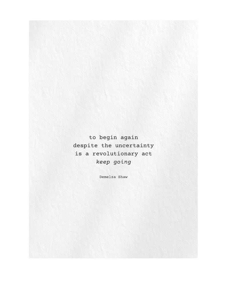 Begin Again - Poetry Print (A4 Digital Download) - Etsy