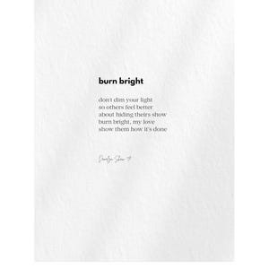 Burn Bright - Poetry Print (digital Download) - Etsy