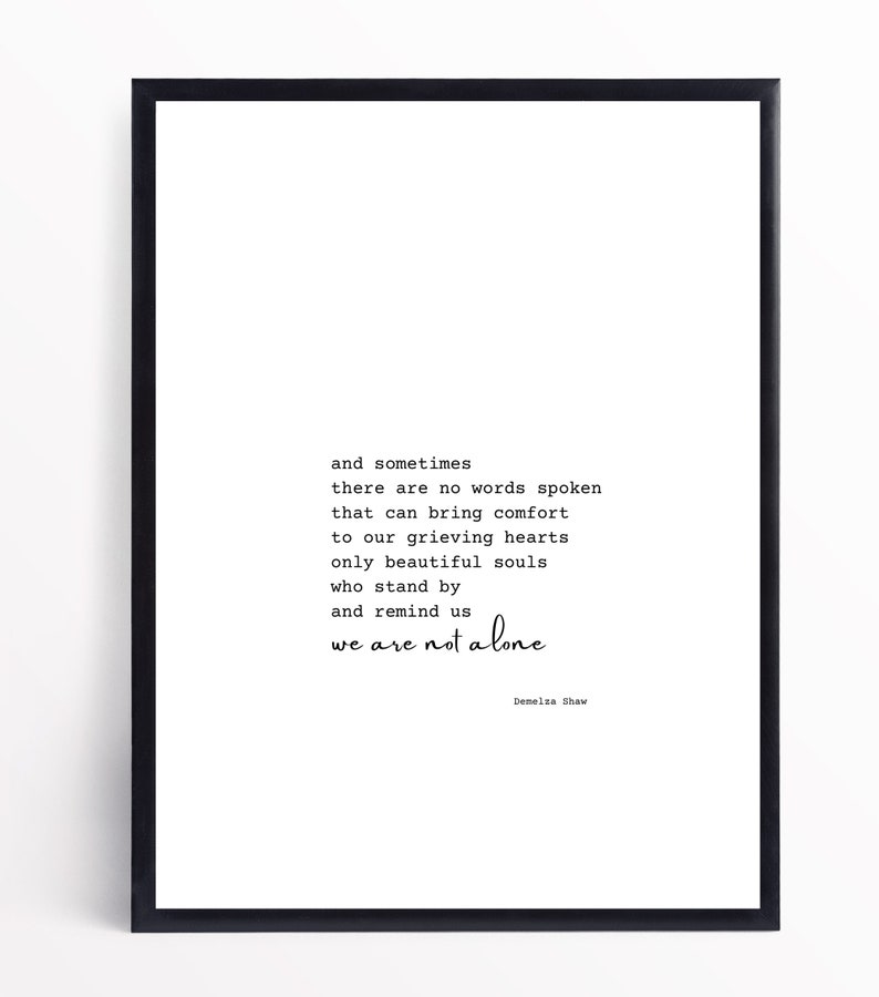 You Are Not Alone Digital Poetry Print, Printable Poem, Inspiring Wall ...