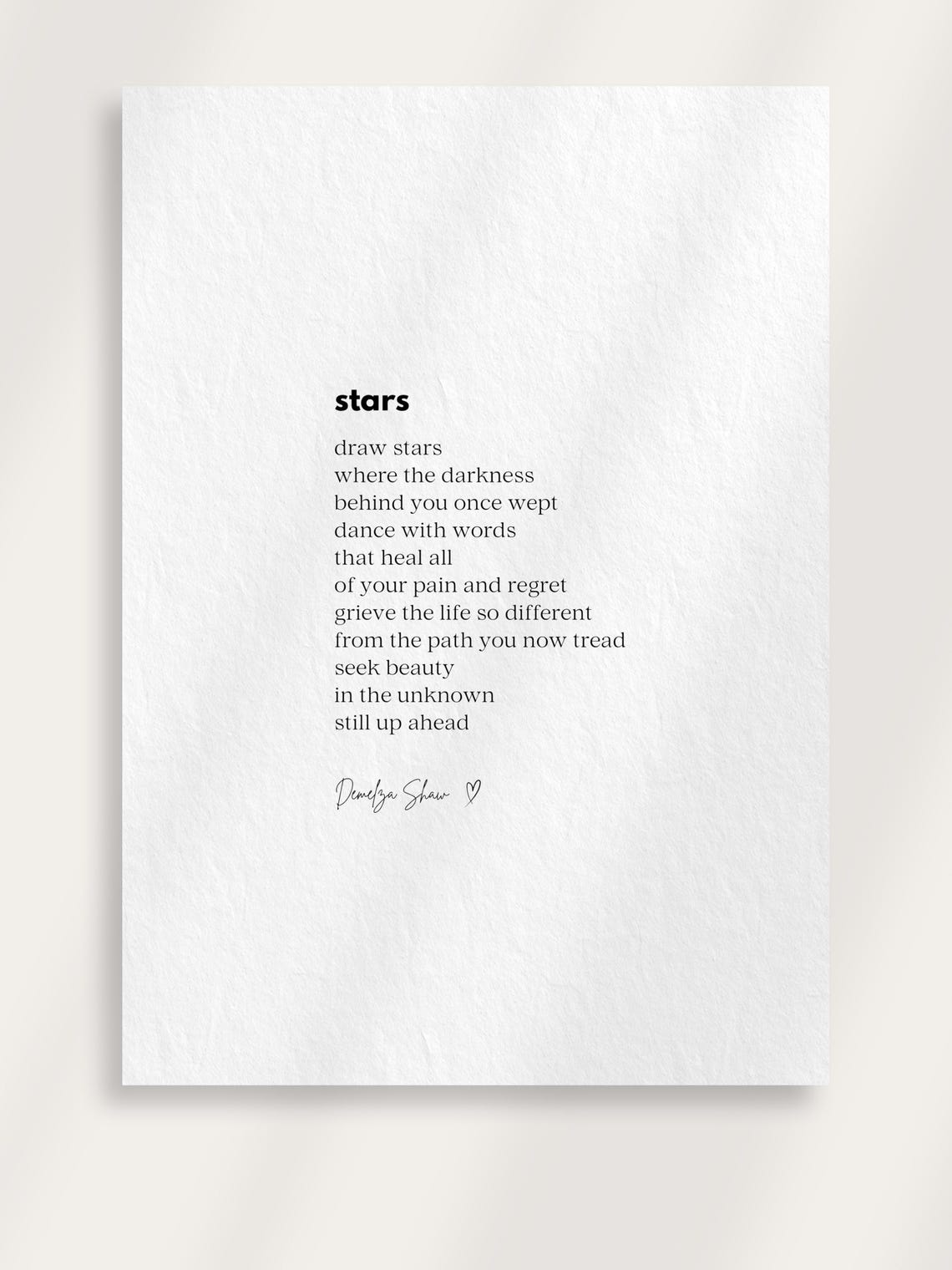 Stars - Printable Poem (A4 Digital Download), Digital Poem, Poetry ...